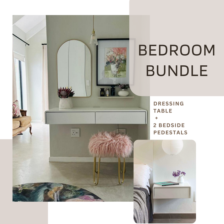 Floating Dressing table and bedside pedestal Bundle – ODEZEN