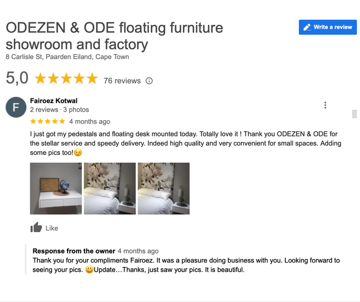 Floating desk/dressing table with drawers – Ode Zen